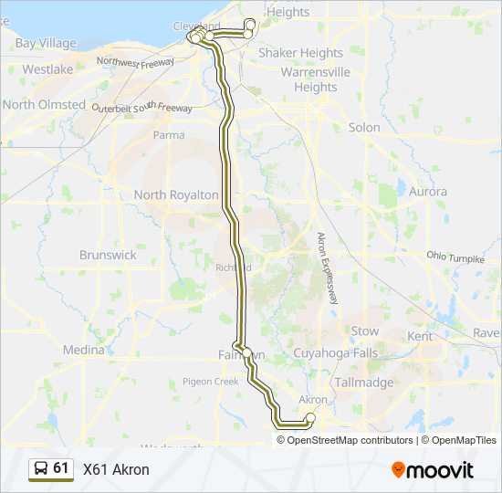 61 Route: Schedules, Stops & Maps - X61 Akron (Updated)