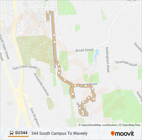 Ruta su344: horarios, paradas y mapas - 344 South Campus (Actualizado)