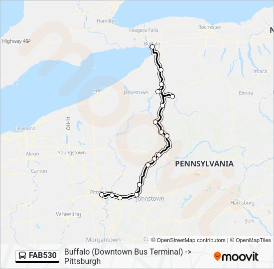 Ruta FAB530: horarios, paradas y mapas - Pittsburgh (Actualizado)
