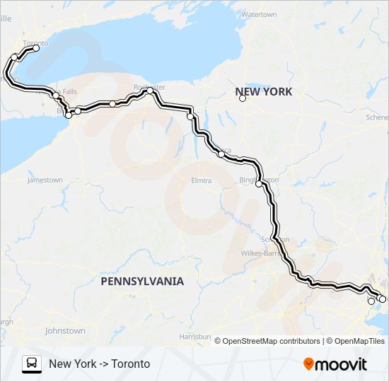 Ruta new york trailways 806: horarios, paradas y mapas - Toronto ...