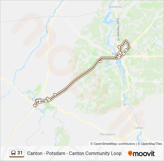 Ruta 31: horarios, paradas y mapas - Canton - Potsdam - Canton ...