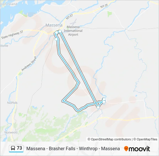 Ruta 73: horarios, paradas y mapas - Massena - Brasher Falls - Winthrop ...