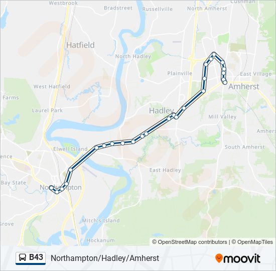 b43 Route: Schedules, Stops & Maps - Northampton (Updated)