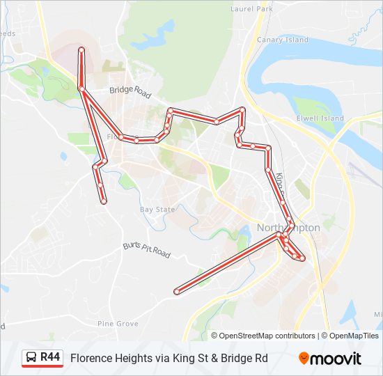 Ruta r44: horarios, paradas y mapas - Northampton Center Via King St ...