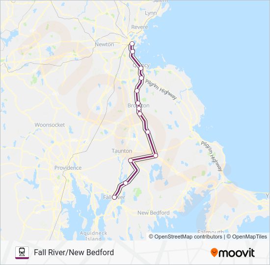 Ruta FALL RIVERNEW BEDFORD: horarios, paradas y mapas - #1906 | South ...