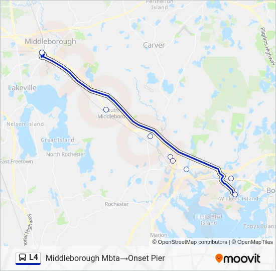 Ruta L4: horarios, paradas y mapas - Middleborough Mbta‎→Onset Pier ...
