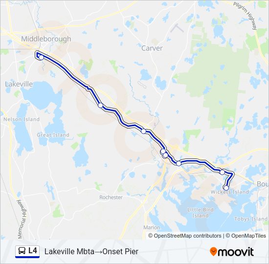 Ruta L4: horarios, paradas y mapas - Lakeville Mbta‎→Onset Pier ...