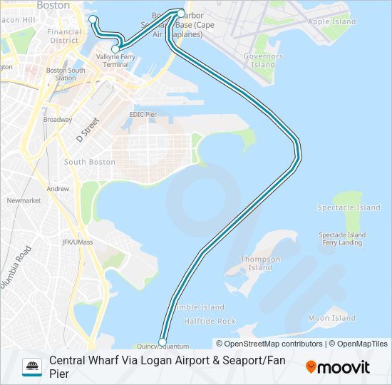 Ruta QUINCY FERRY: horarios, paradas y mapas - Central Wharf Via Logan ...