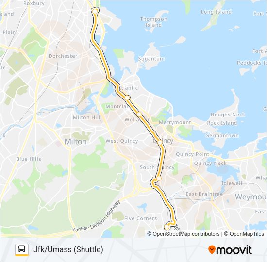 Ruta RED LINE SHUTTLE: horarios, paradas y mapas - Jfk/Umass (Shuttle ...