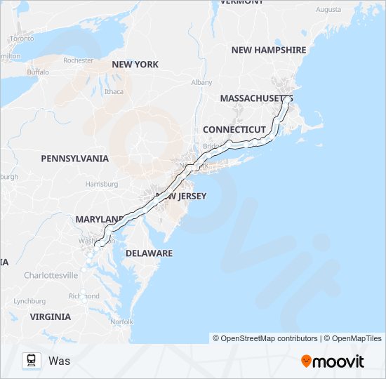 northeast regional Route: Schedules, Stops & Maps - Washington Union ...