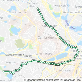 GREEN LINE B Route: Schedules, Stops & Maps - Boston College (Updated)
