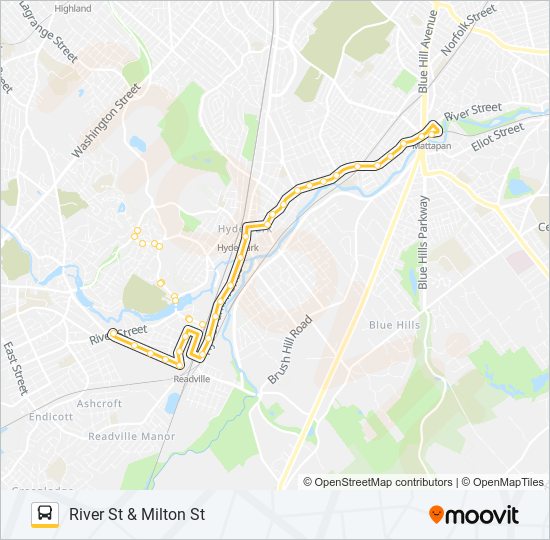 33 Route: Schedules, Stops & Maps - River St & Milton St (Updated)