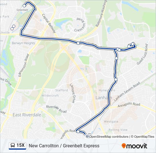 Ruta 15X: horarios, paradas y mapas - New Carrollton Metrorail Station ...