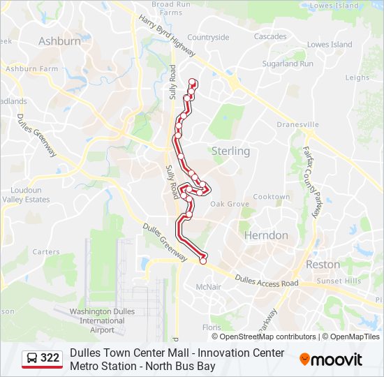 322 Route: Schedules, Stops & Maps - Dulles Town Center Mall/Innovation ...