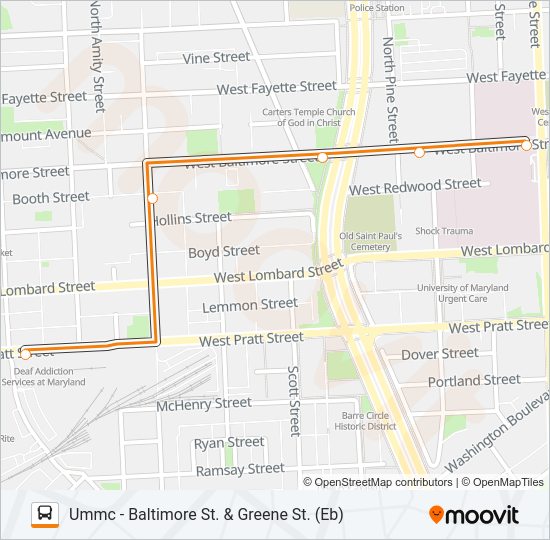 ORANGE Route: Schedules, Stops & Maps - Ummc - Baltimore St. & Greene ...
