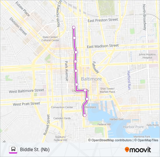 Ruta purple route: horarios, paradas y mapas - Biddle St. (Nb ...