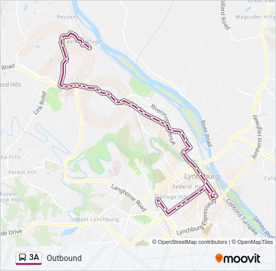 Ruta 3a: horarios, paradas y mapas - Outbound (Actualizado)