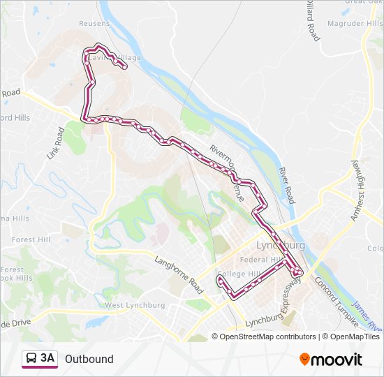 Ruta 3a: horarios, paradas y mapas - Outbound (Actualizado)