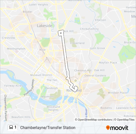 1 Route: Schedules, Stops & Maps - Chamberlayne/Transfer Station (Updated)