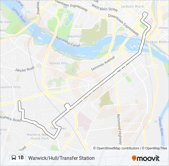 Ruta 1b: horarios, paradas y mapas - Warwick/Hull/Transfer Station ...