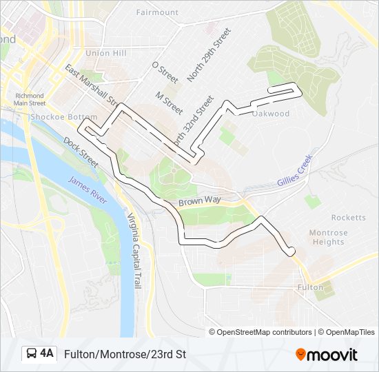 Ruta 4a: horarios, paradas y mapas - Fulton/Montrose/23rd St (Actualizado)
