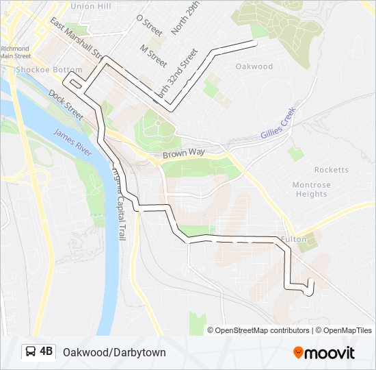 Ruta 4b: horarios, paradas y mapas - Oakwood/Darbytown (Actualizado)