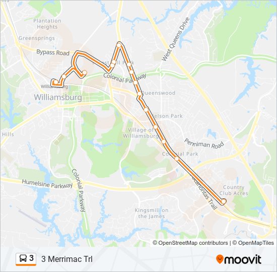 Ruta 3: horarios, paradas y mapas - 3 Merrimac Trl (Actualizado)