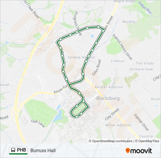 Ruta phb: horarios, paradas y mapas - Burruss Hall (Actualizado)