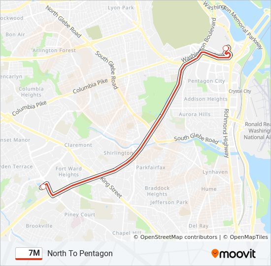 7m Route: Schedules, Stops & Maps - North To Pentagon (Updated)