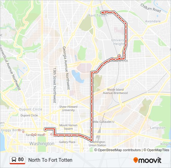 80 Route: Schedules, Stops & Maps - North To Fort Totten (Updated)