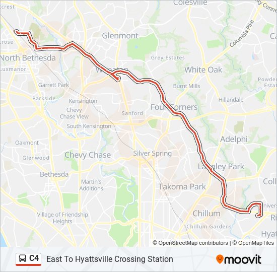 c4 Route: Schedules, Stops & Maps - East To Hyattsville Crossing ...