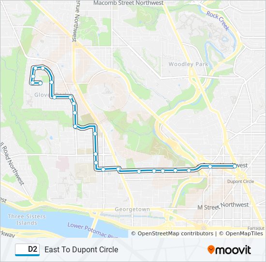d2 Route: Schedules, Stops & Maps - East To Dupont Circle (Updated)