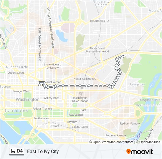 d4 Route: Schedules, Stops & Maps - East To Ivy City (Updated)