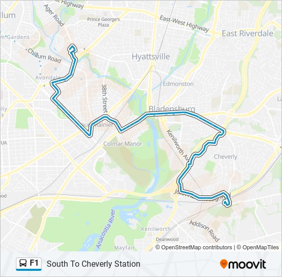 Ruta f1: horarios, paradas y mapas - South To Cheverly Station ...