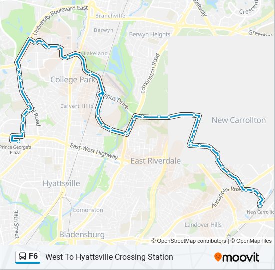 Ruta f6: horarios, paradas y mapas - West To Hyattsville Crossing ...