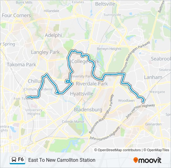 F6 Route Schedules Stops Maps East To New Carrollton Station F6 Route Schedules Stops Maps East To New Carrollton Station