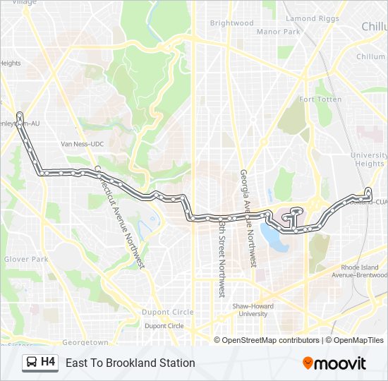 h4 Route: Schedules, Stops & Maps - East To Brookland Station (Updated)