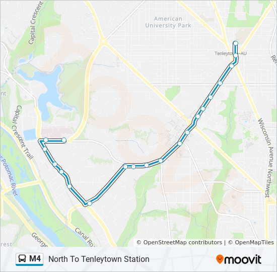 M4 Route: Schedules, Stops & Maps - North To Tenleytown Station