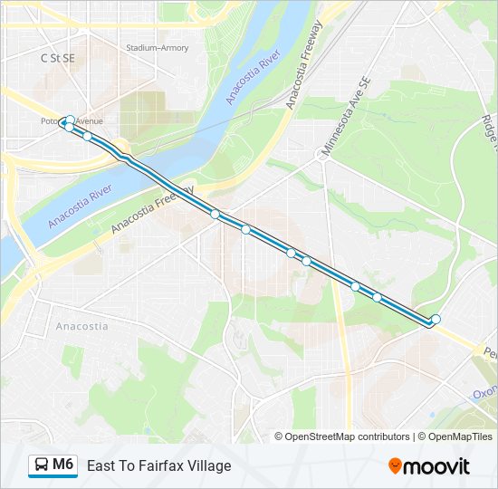 m6 Route: Schedules, Stops & Maps - East To Fairfax Village (Updated)