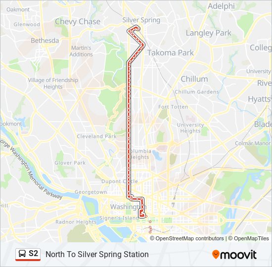 s2 Route: Schedules, Stops & Maps - North To Silver Spring Station ...