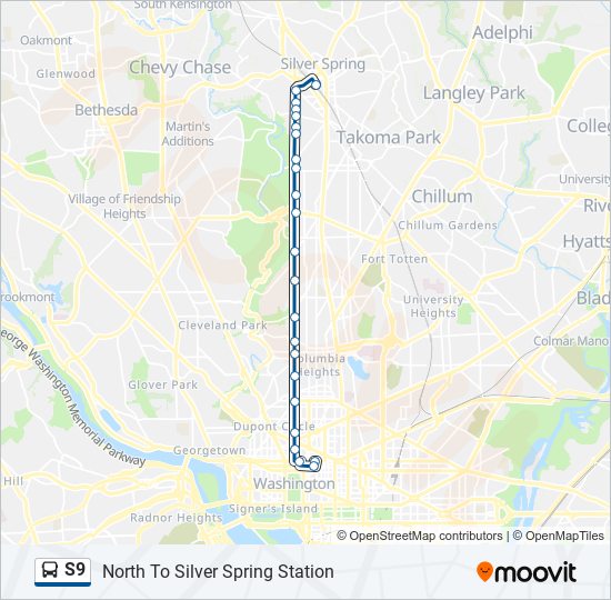 s9 Route: Schedules, Stops & Maps - North To Silver Spring Station ...