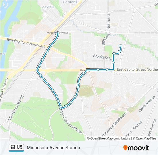 u5 Route: Schedules, Stops & Maps - Minnesota Avenue Station (Updated)