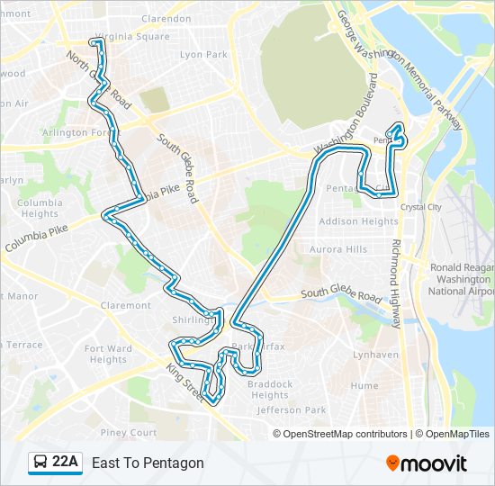 22a Route Schedules Stops Maps East To Pentagon Updated 22a Route Schedules Stops Maps East To Pentagon Updated