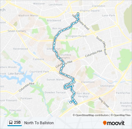 25b Route: Schedules, Stops & Maps - North To Ballston (Updated)