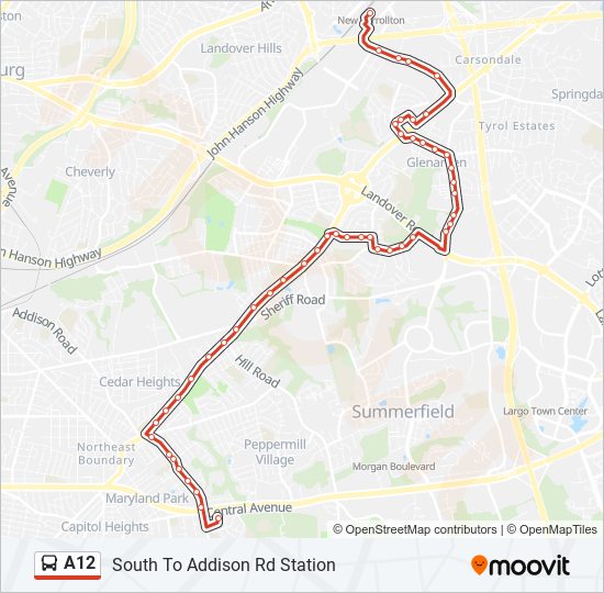 a12 Route: Schedules, Stops & Maps - South To Addison Rd Station (Updated)