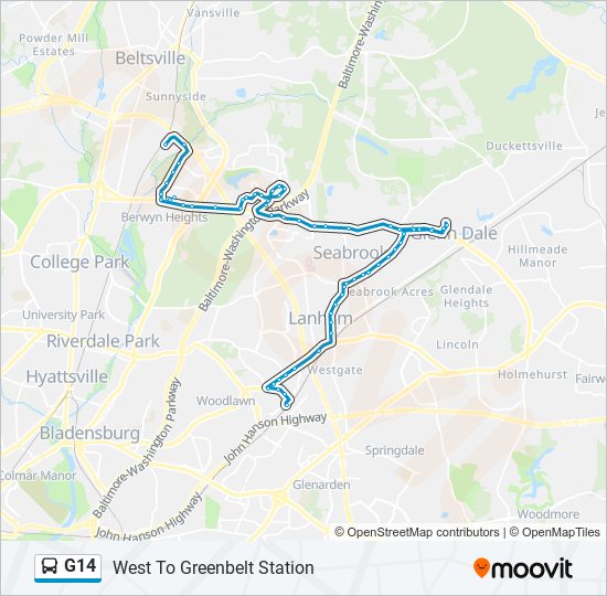g14 Route: Schedules, Stops & Maps - West To Greenbelt Station (Updated)