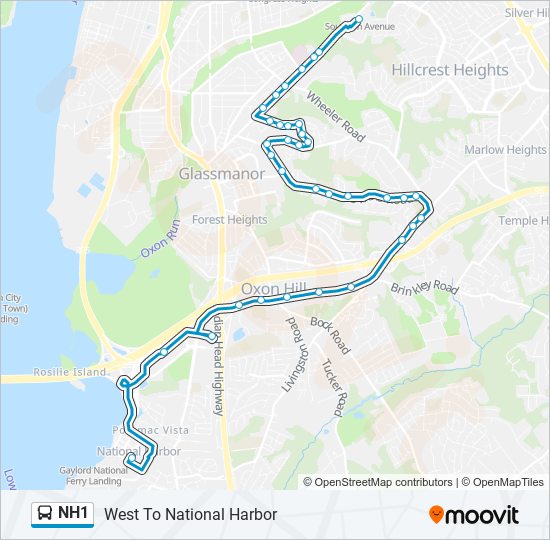 nh1 Route: Schedules, Stops & Maps - West To National Harbor (Updated)