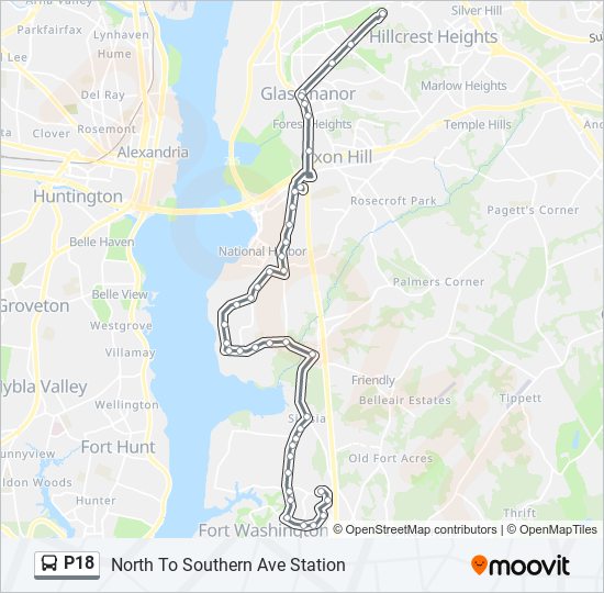 p18 Route: Schedules, Stops & Maps - North To Southern Ave Station ...