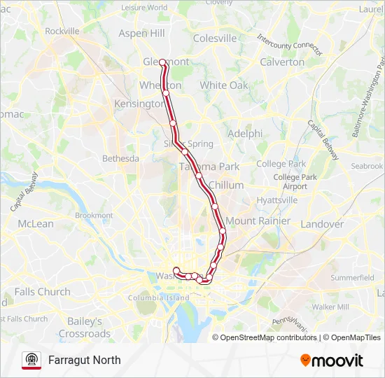 RED Route: Schedules, Stops & Maps - Farragut North (Updated)