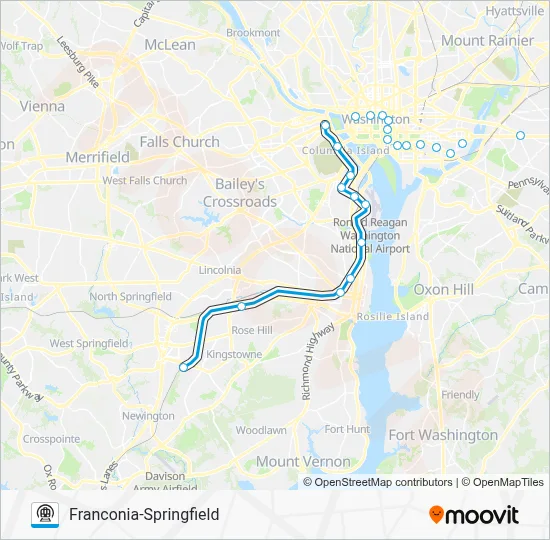 BLUE Route: Schedules, Stops & Maps - Franconia-Springfield (Updated)